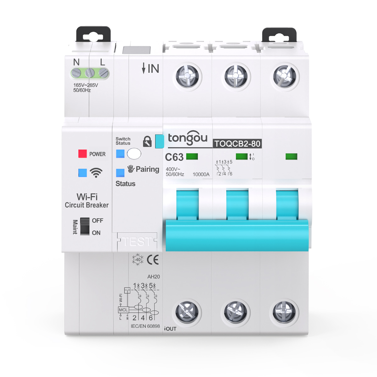 Interruttore Elettrico WiFi Smart con Misuratore - TOQCB2 3P - TONGOU
