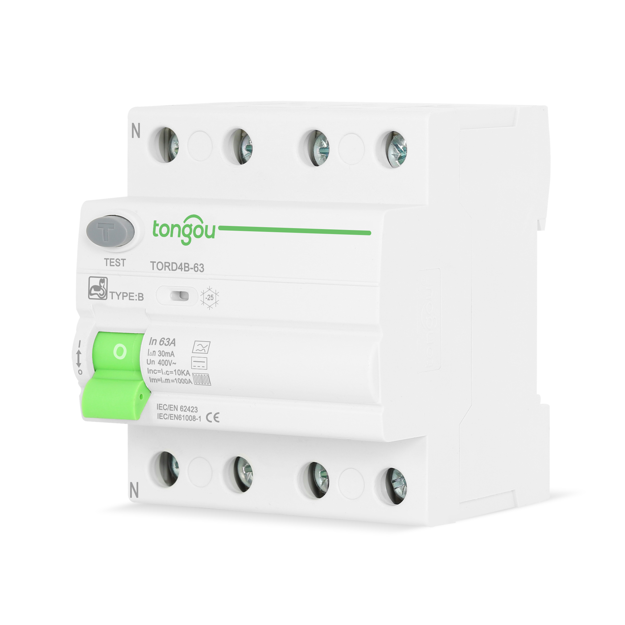 TORD4B Type B RCCB 30mA - 300mA RCD Earth Leakage Circuit Breaker