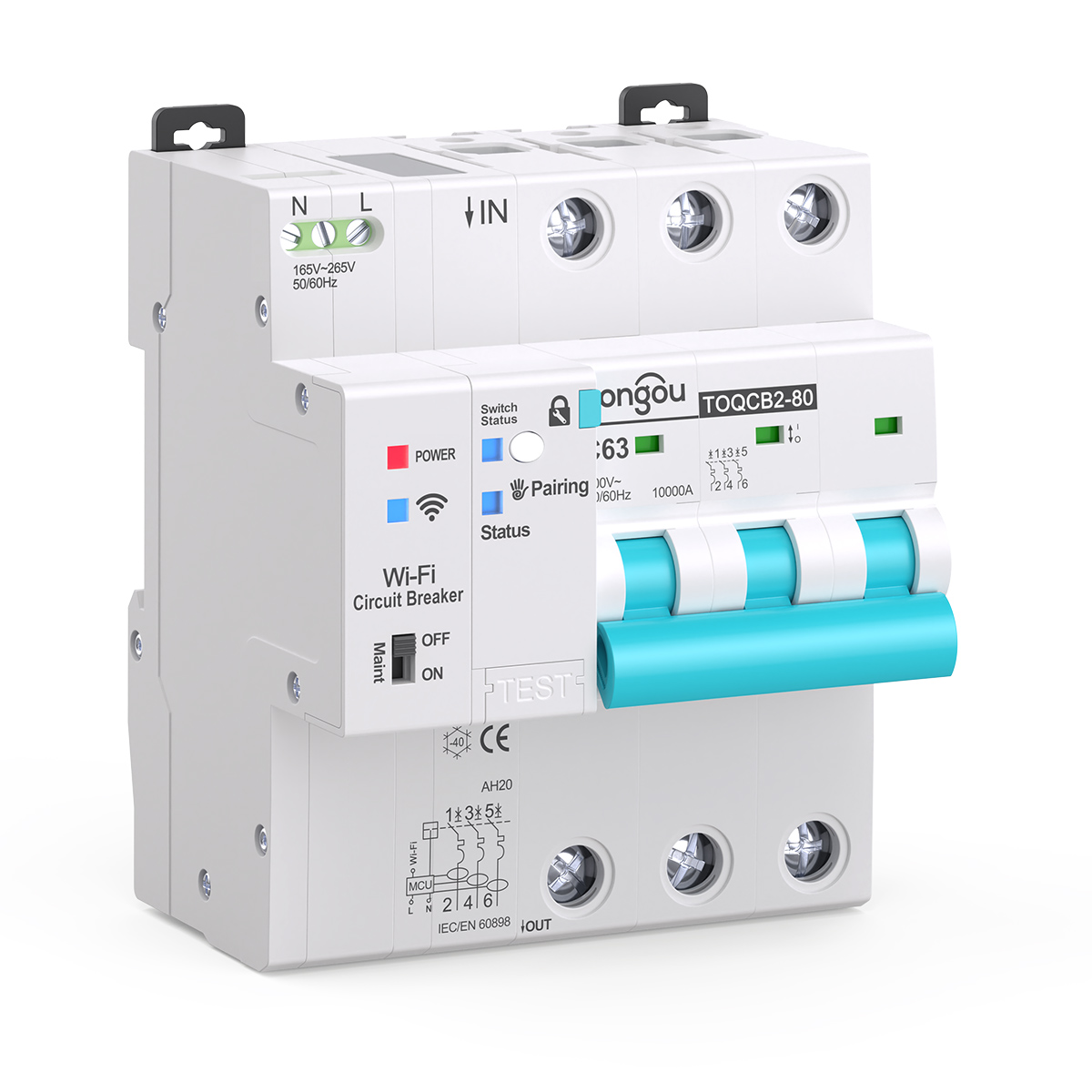 WiFi Smart Switch Measurement Circuit Breaker - TOQCB2 3P - TONGOU