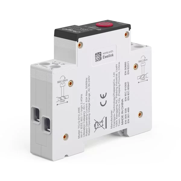 TO-Q-SY2-JWE WiFi Din Rail Smart eWeLink Switch Real-time Power ...
