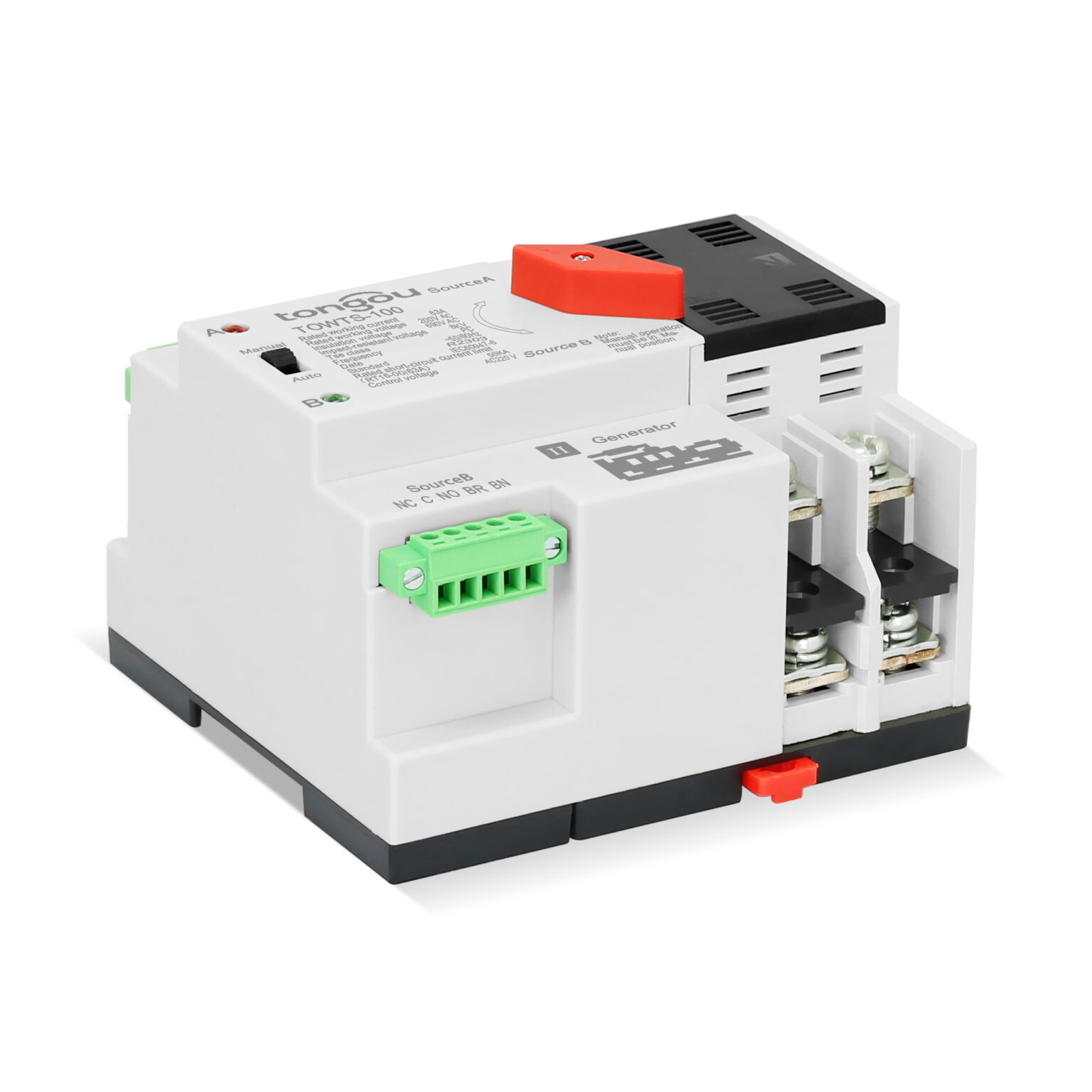 TOWTS-2P ATS Automatic Transfer Switch Electrical Selector Switches Dual Power Switch - TONGOU